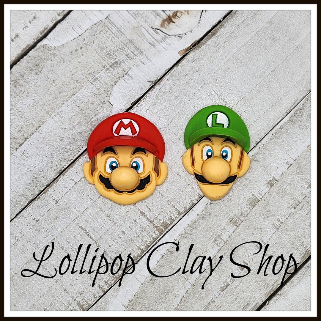SET of Plumber Brothers Clay Doll polymer Clay Bow Center Clay Doll ...