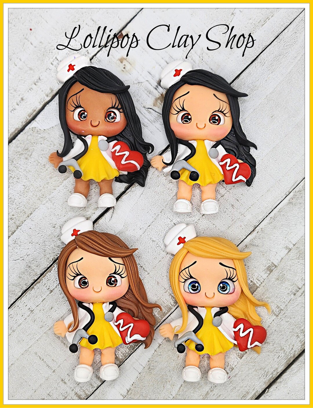 Nurse Clays, Doctor Clay Dolls for Bows-polymer Clay Bow Center Clay ...