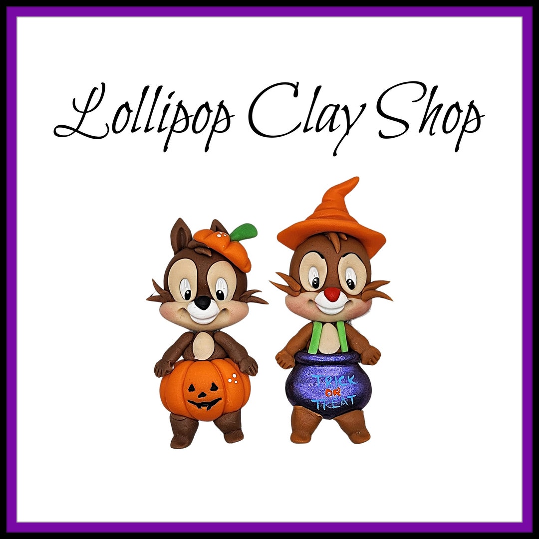 Halloween Chipmunk Clays for Bows-polymer Clay Bow Center Clay Doll ...