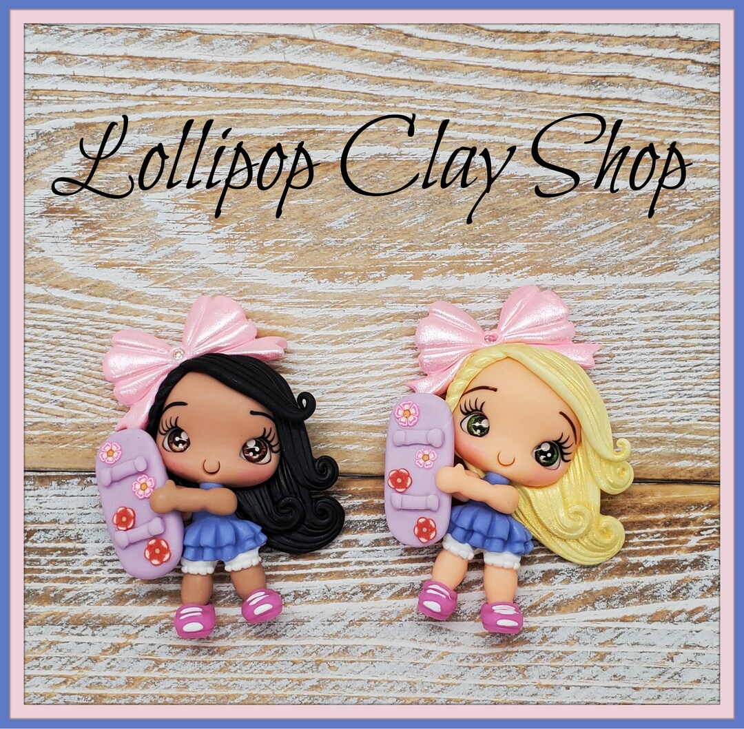 Summer Skateboard Girls Clays for Bows Clay Doll Clay - Etsy