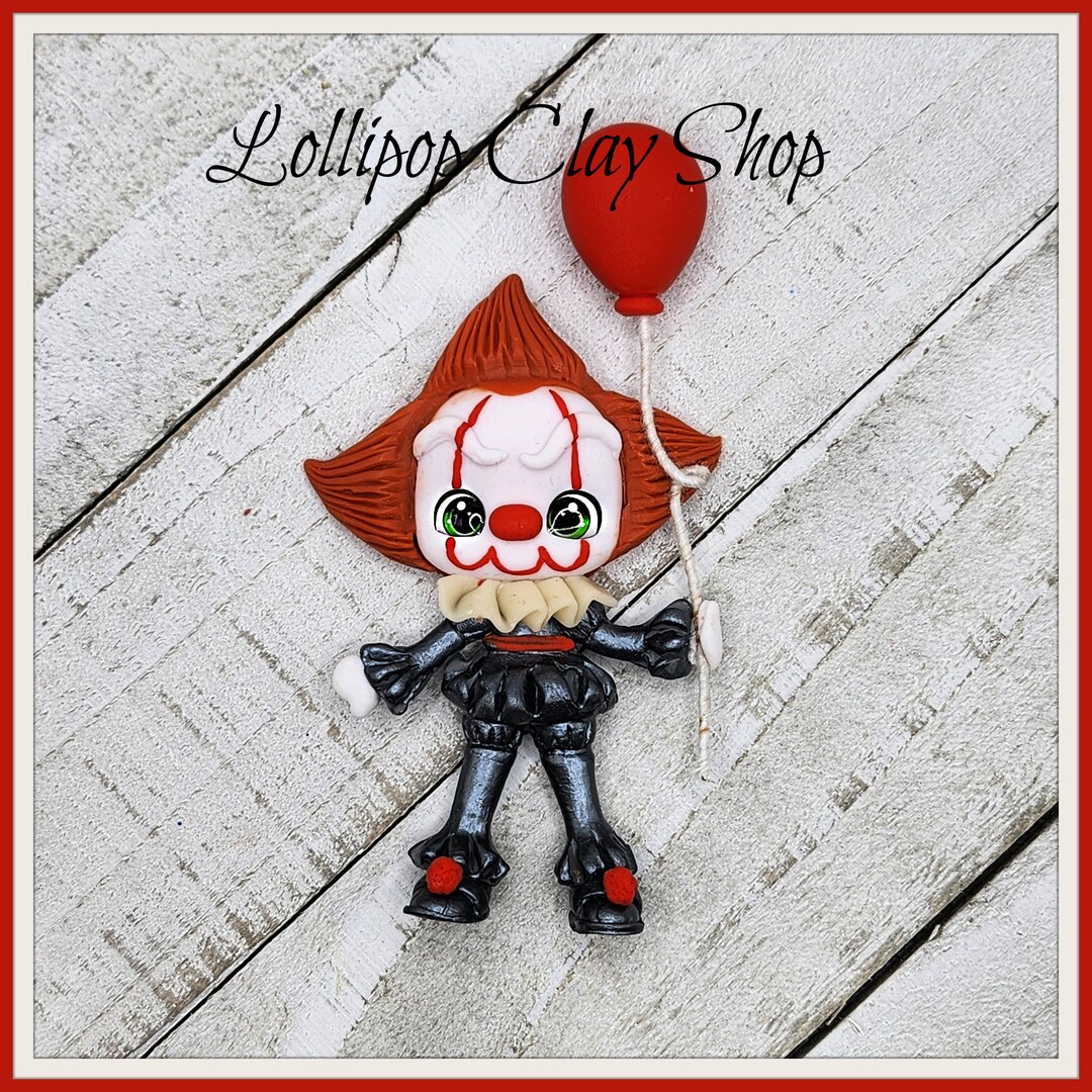 Evil Clown Girl Inspired for Bows-polymer Clay Bow Center Clay Doll ...