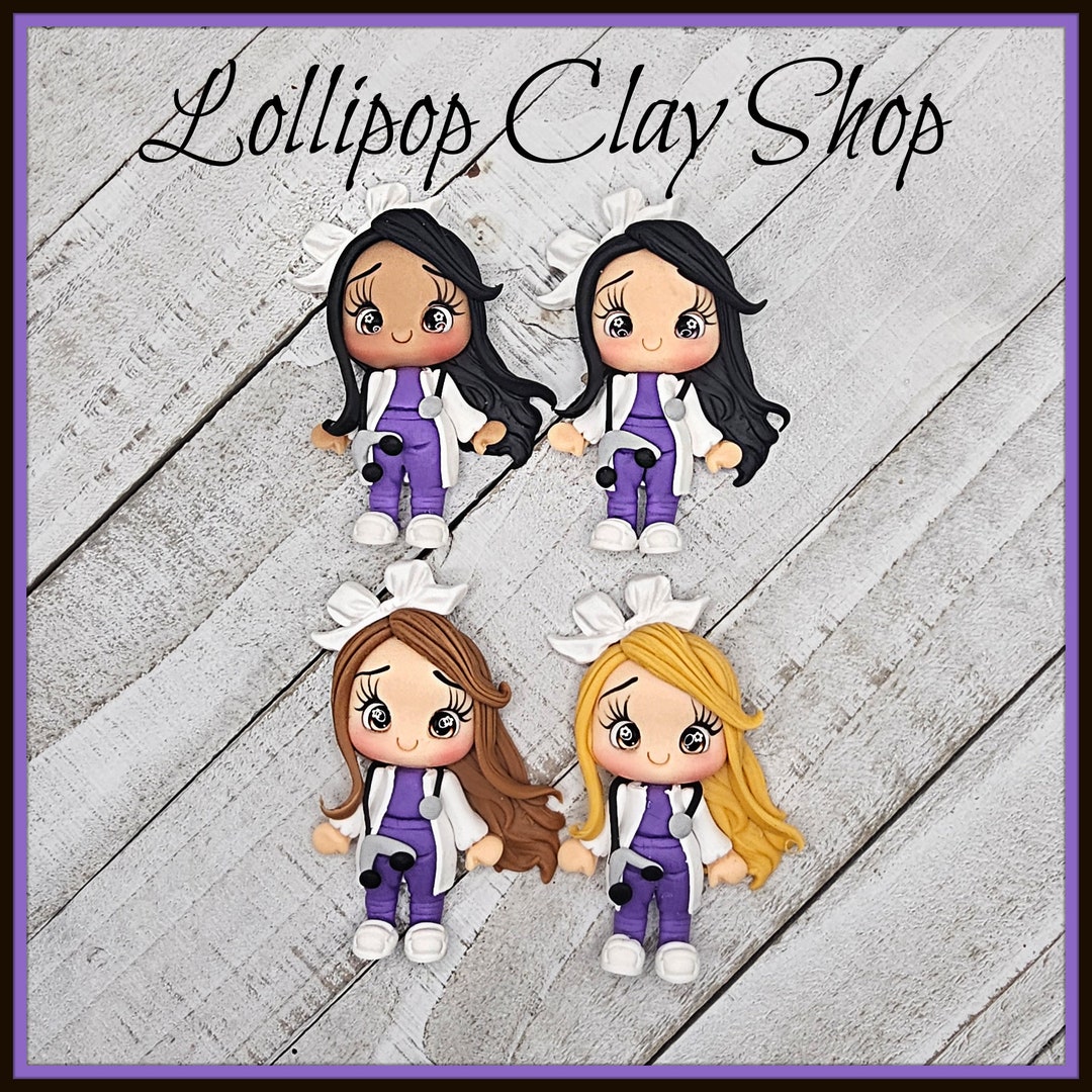 Nurse Clays, Doctor Clay Dolls for Bows-polymer Clay Bow Center Clay ...