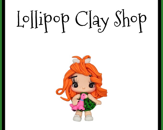 Prehistoric Girl Clay Doll-polymer Clay Bow Center Clay Doll, Clay ...