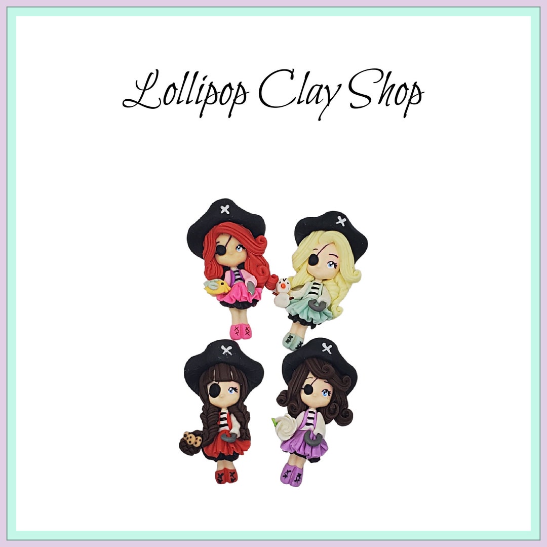 Princess Pirate Clays for Bows- Clay Bow Center Clay Doll, Clay Dolls ...
