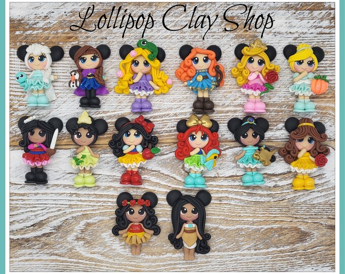Princess Inspired Clays for Bows Clay Bow Center Clay Doll - Etsy