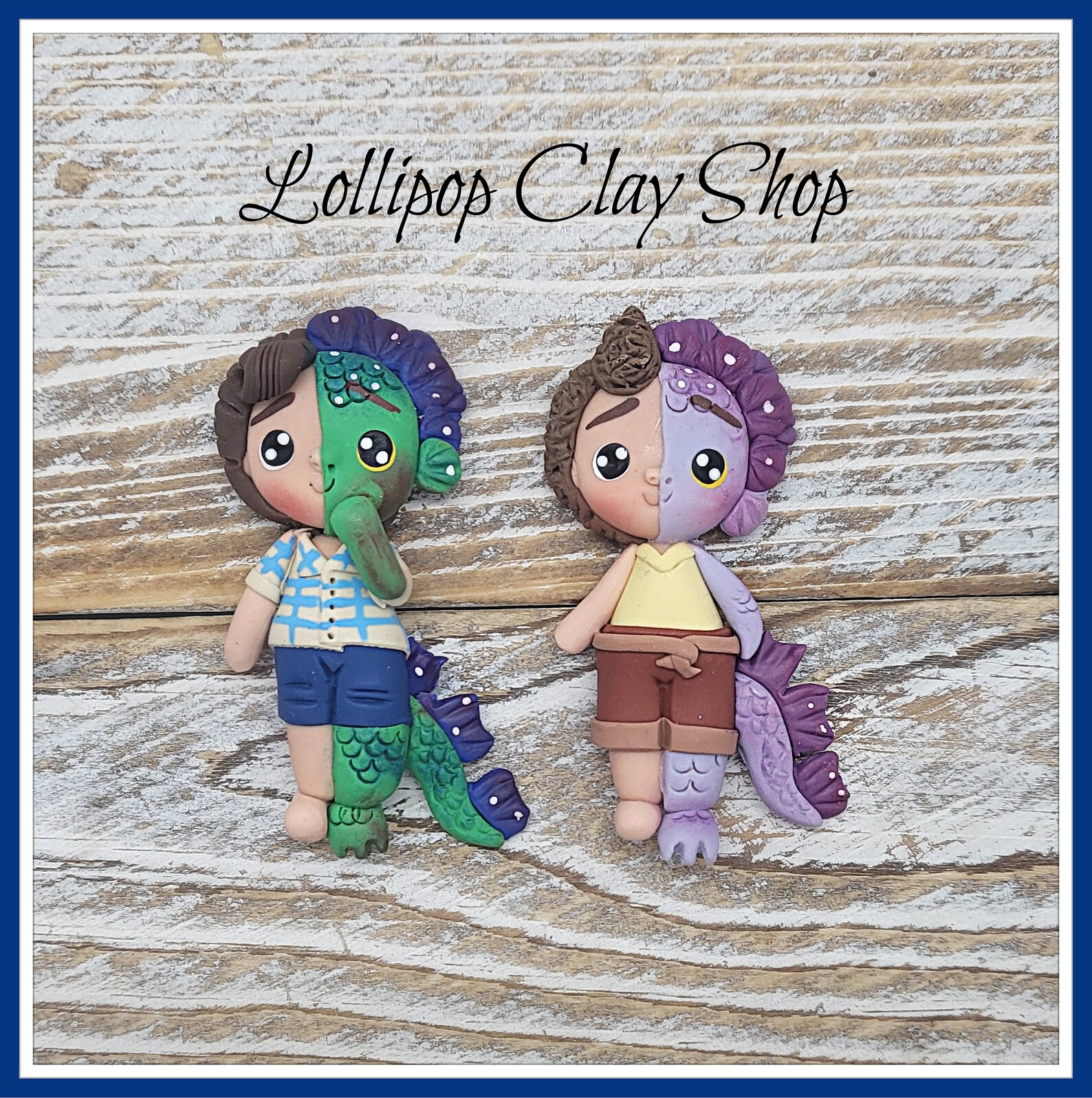 Green and Purple Water Monster Clays for Bows-polymer Clay Bow | Etsy
