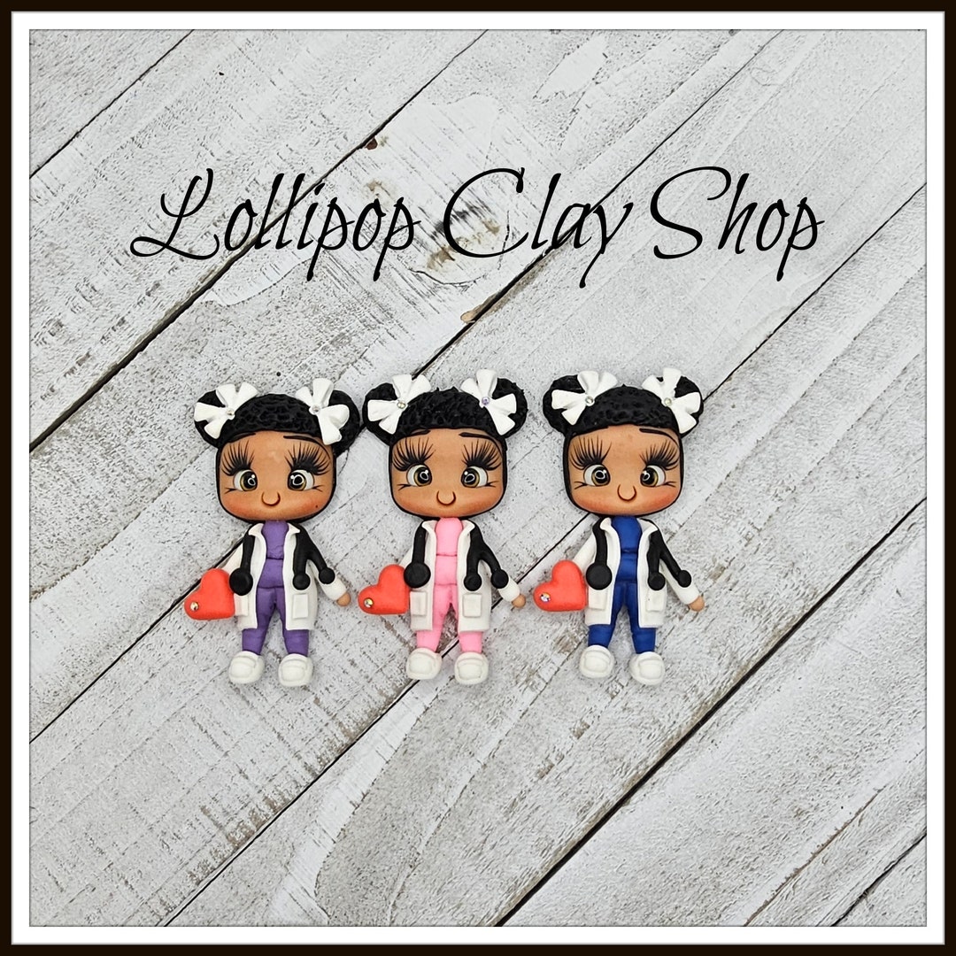 Nurse Clays, Doctor Clay Dolls for Bows-polymer Clay Bow Center Clay ...