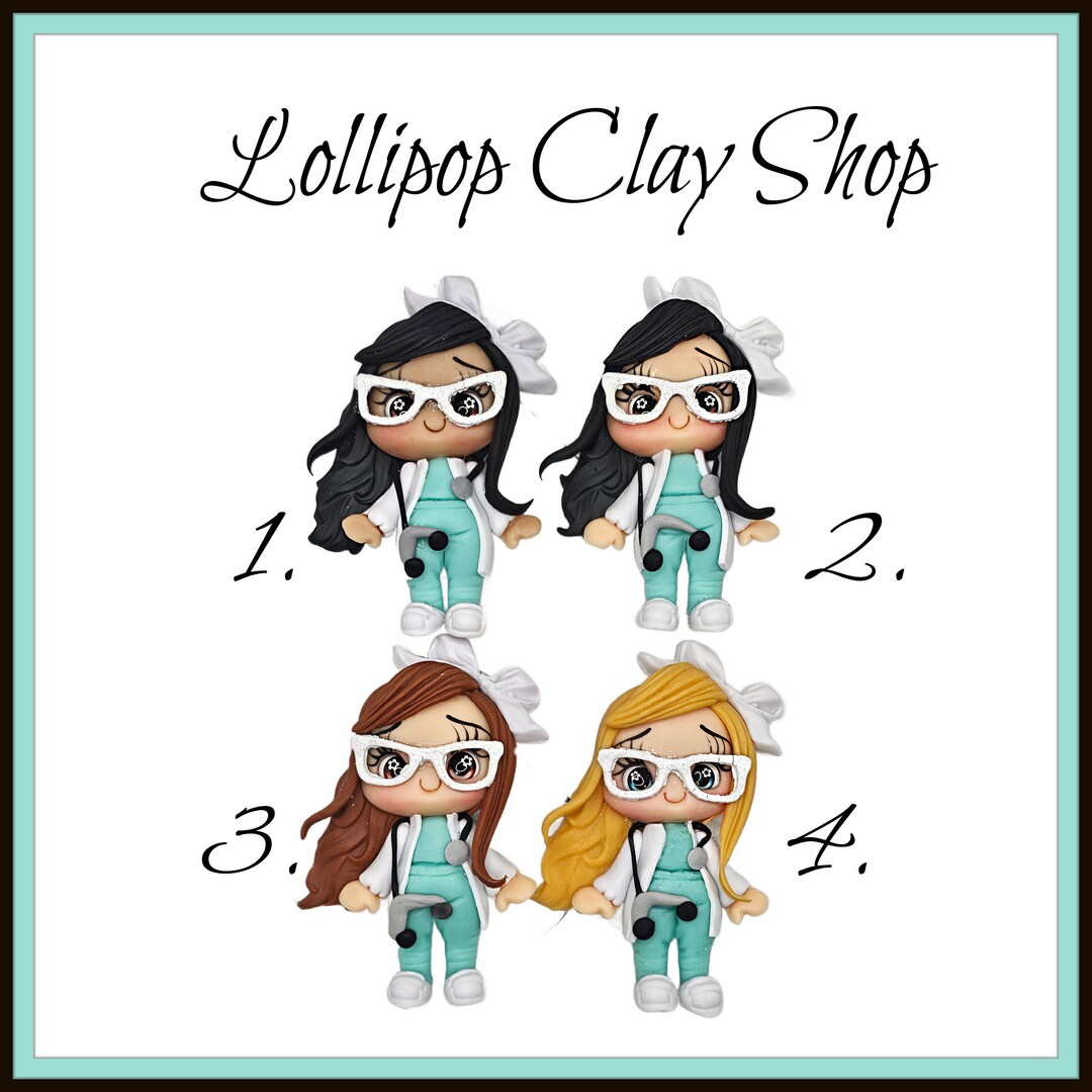 Nurse Clays, Doctor Clay Dolls for Bows-polymer Clay Bow Center Clay ...