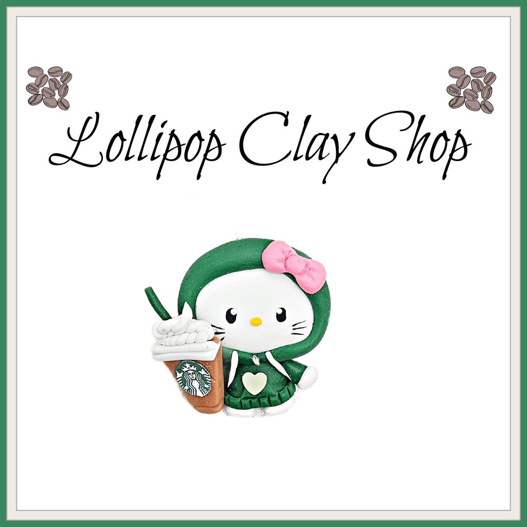 Coffee Kitty Clays for Bows, Polymer Clay Bow Center Clay Doll, Clay ...