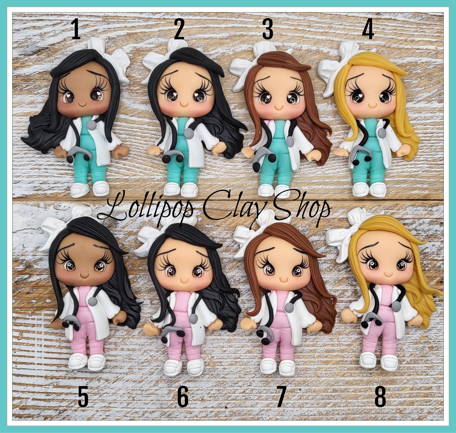 Nurse Clays Doctor Clay Dolls for Bows-polymer Clay Bow - Etsy