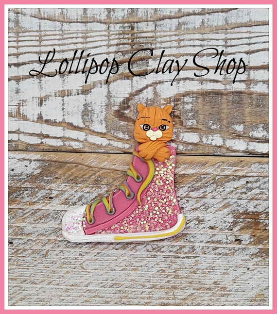 90's Rainbow Retro Cat Clay Clays for Bows Clay Bow - Etsy