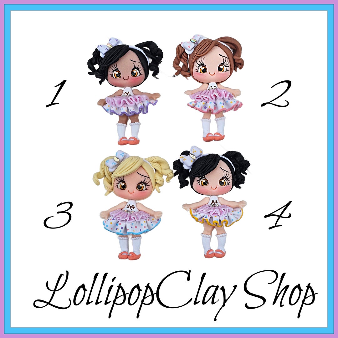 Spring Girls Inspired Clay - Clays for Bows- Clay Bow Center Clay Doll ...