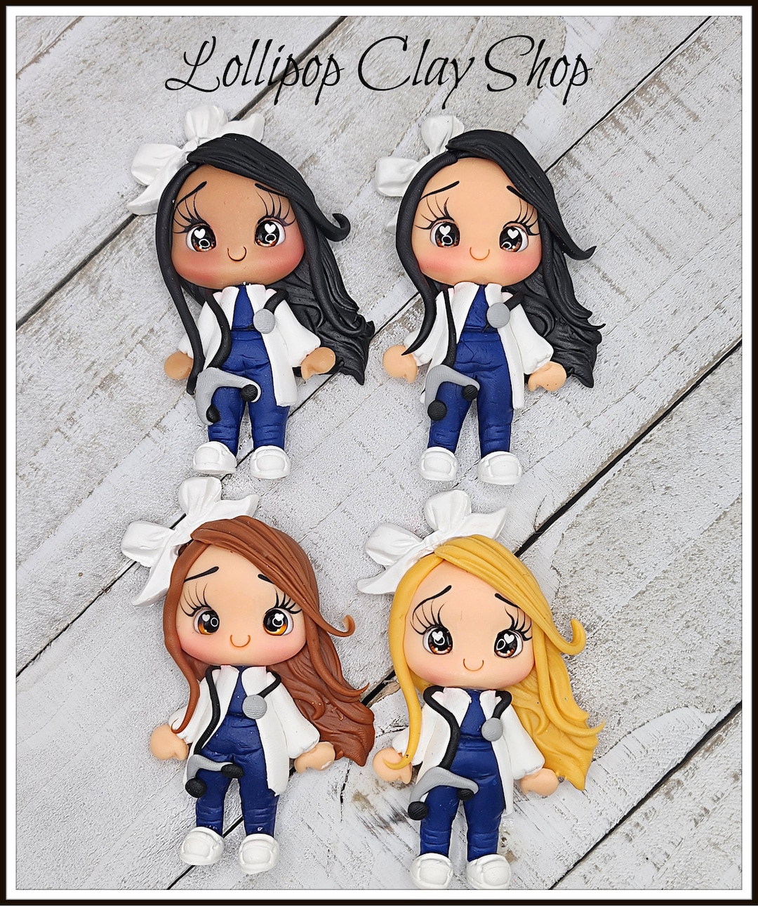 Nurse Clays, Doctor Clay Dolls for Bows-polymer Clay Bow Center Clay ...