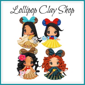Princess Clays for Bows- Clay Bow Center Clay Doll, Clay Dolls, Bow ...