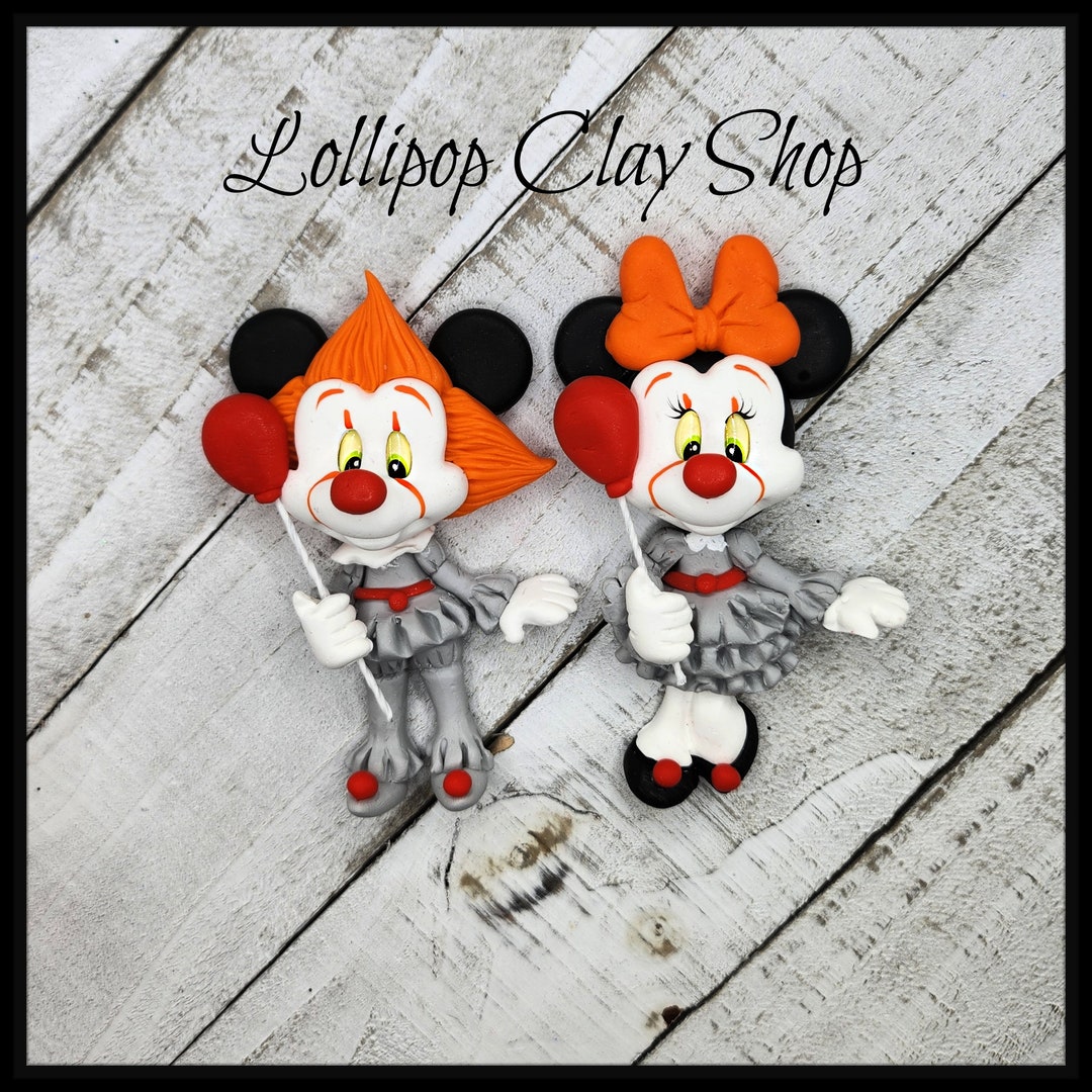 Evil Clown Mouse Inspired for Bows-set OF 2-polymer Clay Bow Center ...