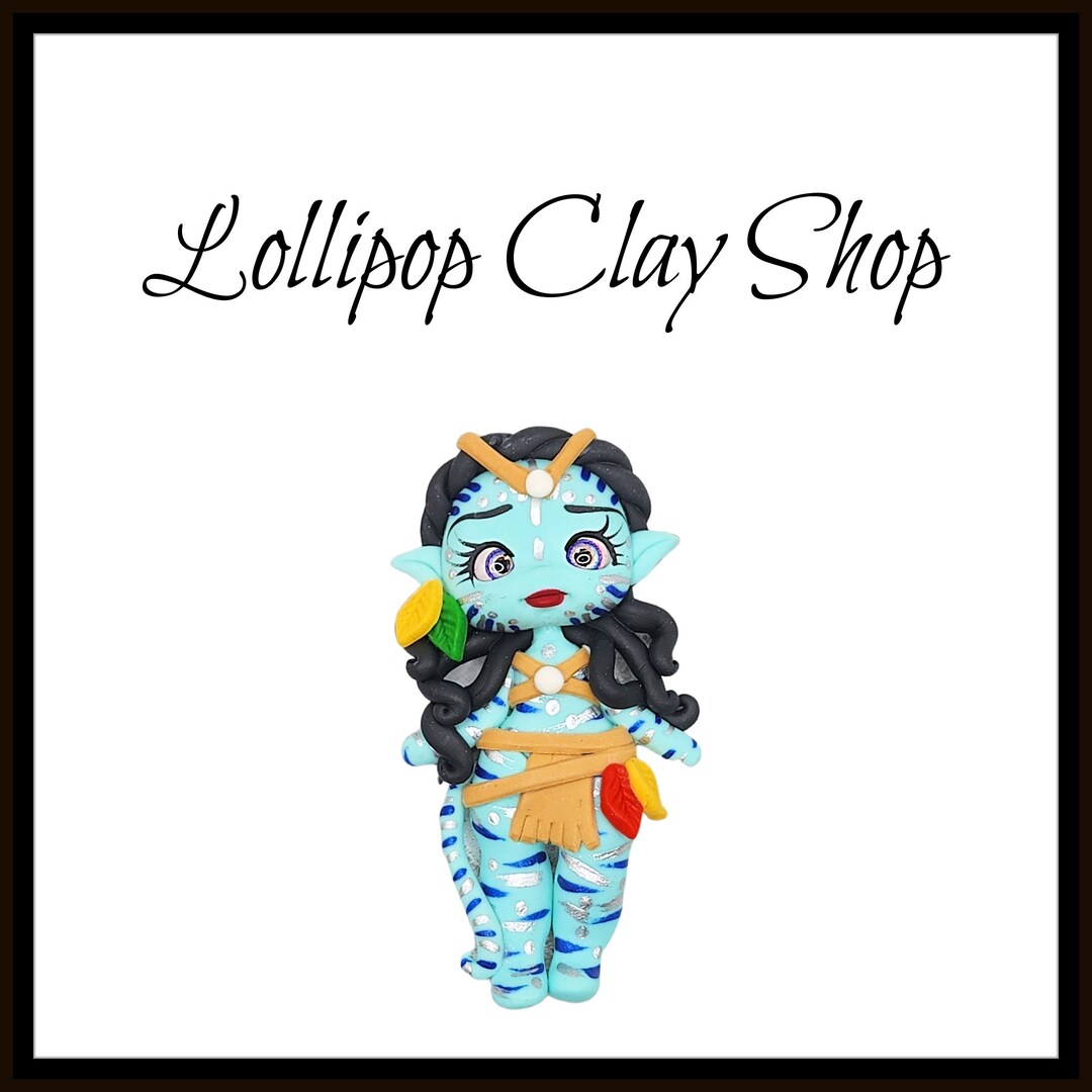 Blue Movie Character Clay Doll- Clays for Bows- Clay Bow Center Clay ...