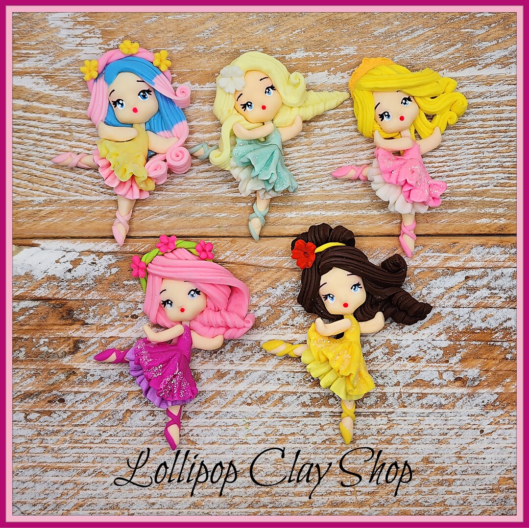 Ballerina Princess Clays for Bows- Clay Bow Center Clay Doll, Clay ...