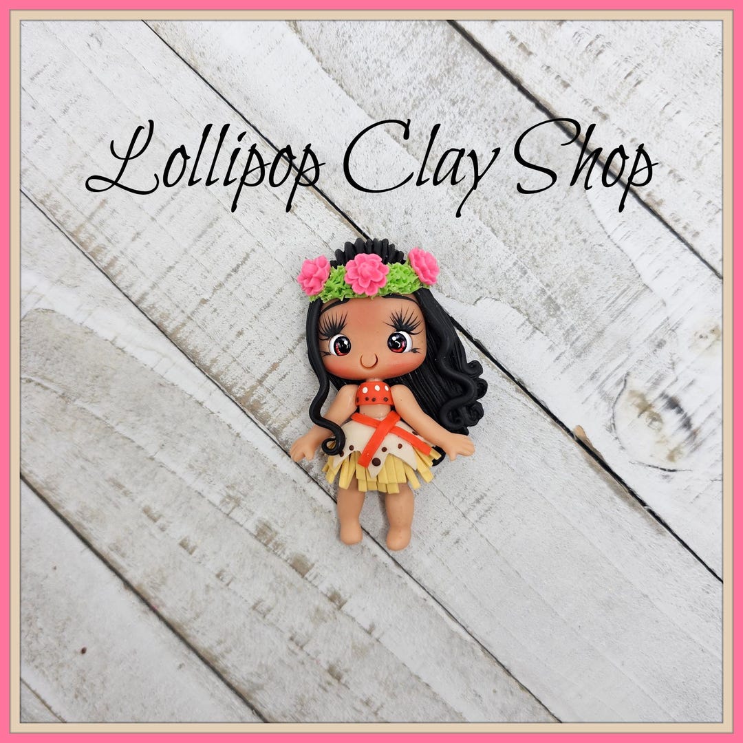 Island Princess Clay Doll- Clays for Bows- Clay Bow Center Clay Doll ...