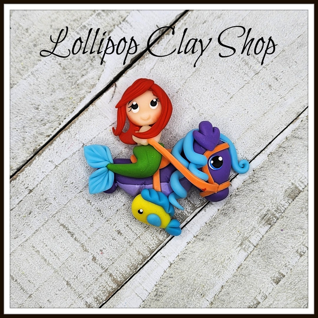 Rainbow Mermaid - Clays for Bows- Clay Bow Center Clay Doll, Clay Dolls ...