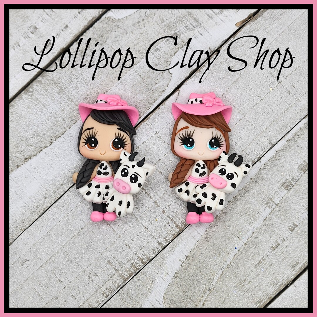 Cowgirl Inspired Clay Clays for Bows Clay Bow Center Clay Doll, Clay ...