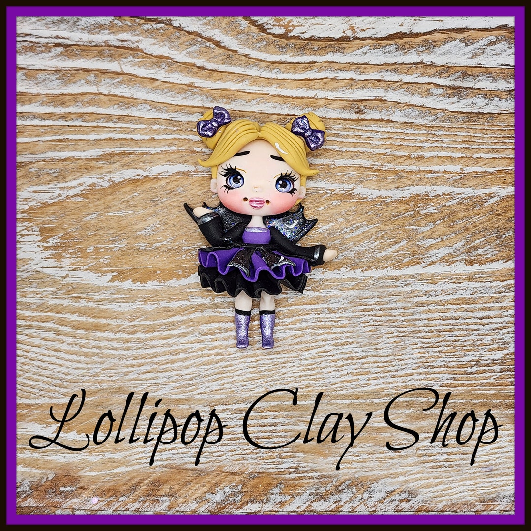 Vampire Girl Clays for Bows-polymer Clay Bow Center Clay Doll, Clay ...