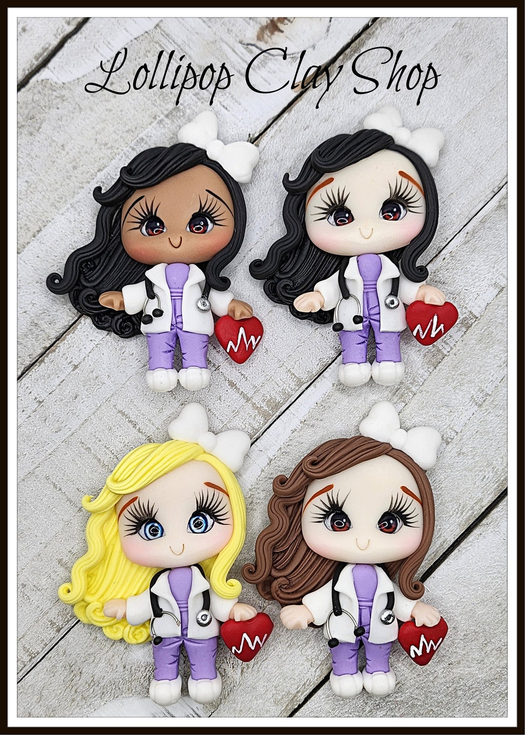 Nurse Clays Doctor Clay Dolls for Bows-polymer Clay Bow - Etsy