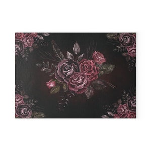 Gothic Glass Cutting Board, Goth Cutting Board, Dark Academia Cutting ...