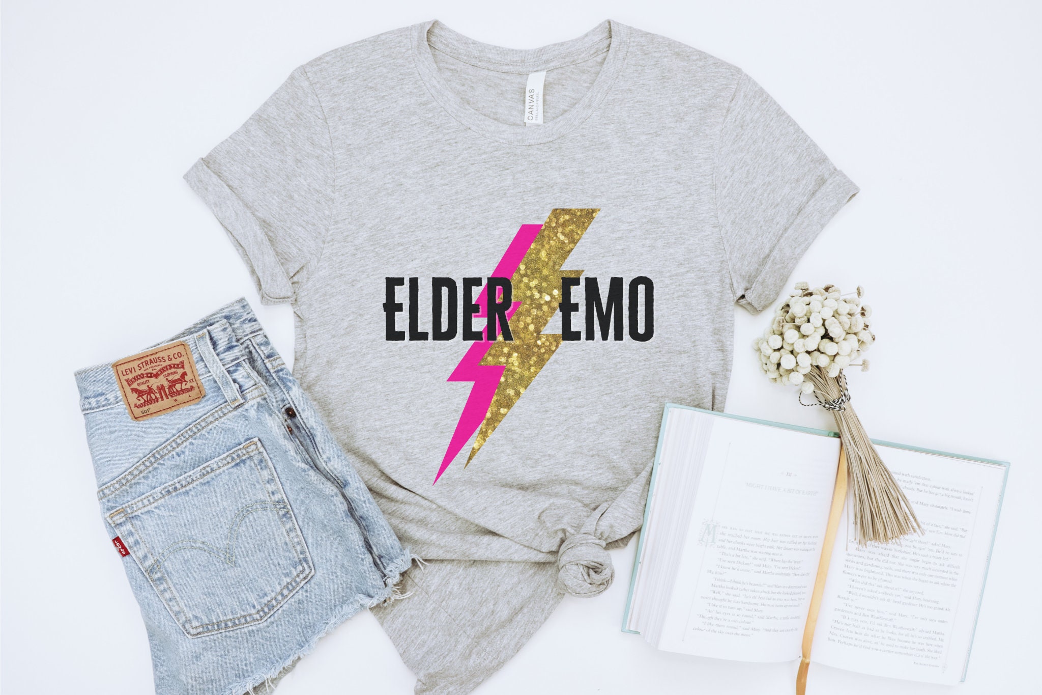 Retro Elder Emo Tee, Elder Emo Shirt, Emo Lightning Bolt Tee, Still Emo ...
