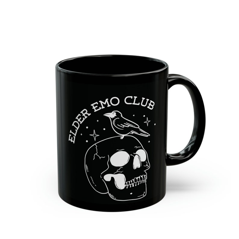 Elder Emo Club Black Mug (11oz, 15oz), Elder Emo Mug, Emo Mug, Emo Gift ...