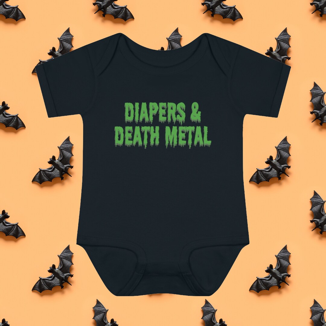 Diapers and Death Metal Bodysuit, Death Metal Baby Clothes, Death Metal ...