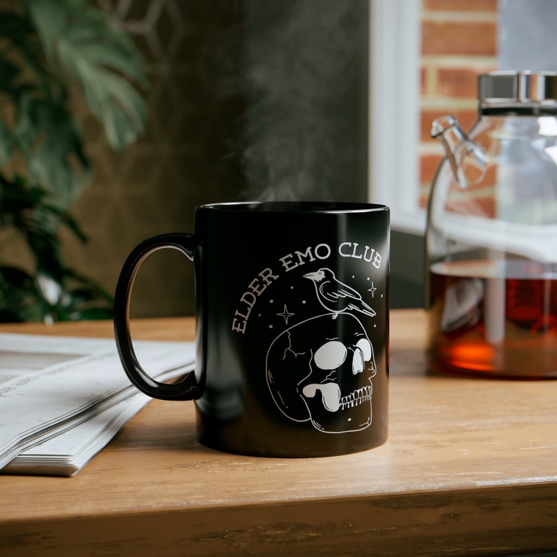 Elder Emo Club Black Mug (11oz, 15oz), Elder Emo Mug, Emo Mug, Emo Gift ...