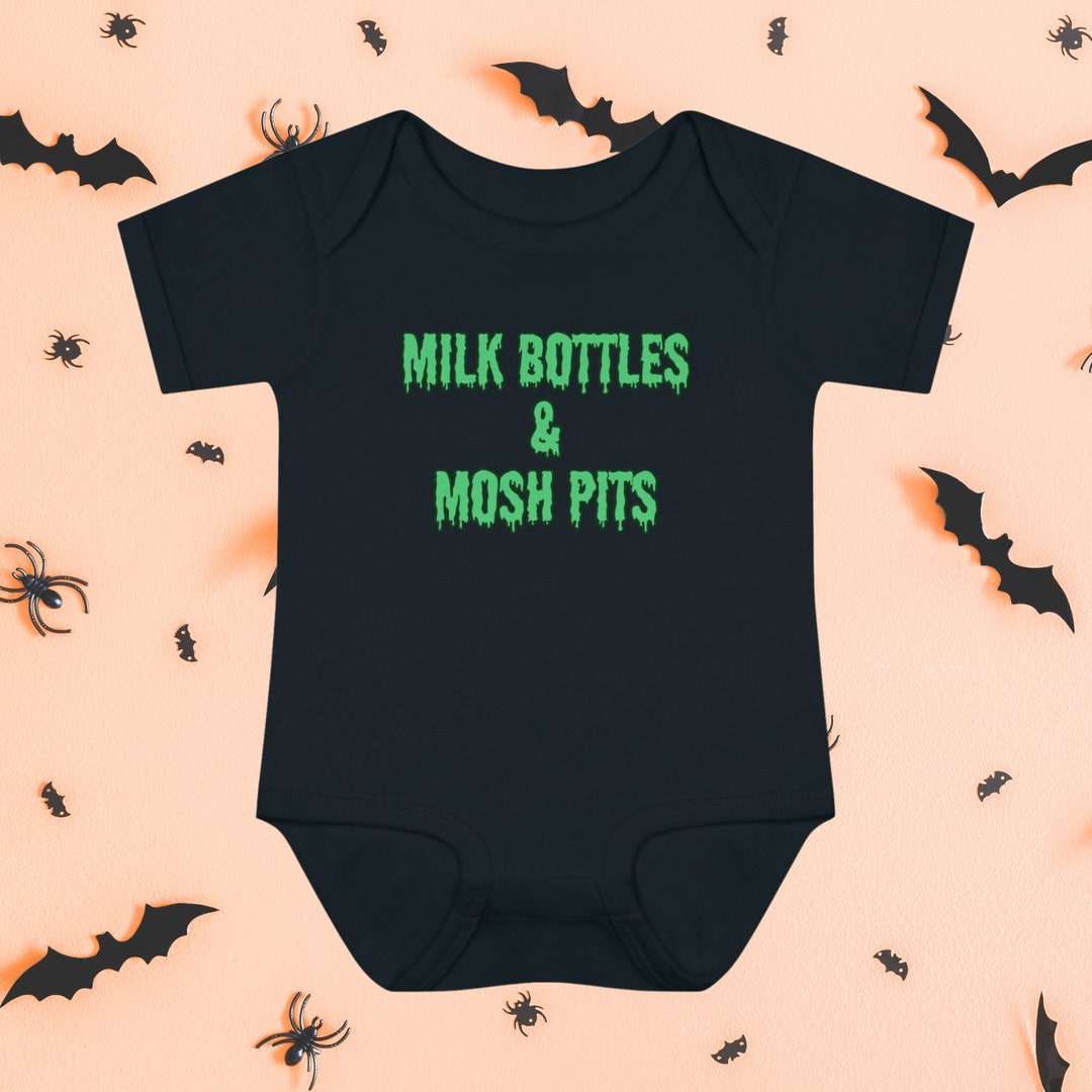 Milk Bottles and Mosh Pits Bodysuit, Punk Baby Clothes, Emo Baby ...