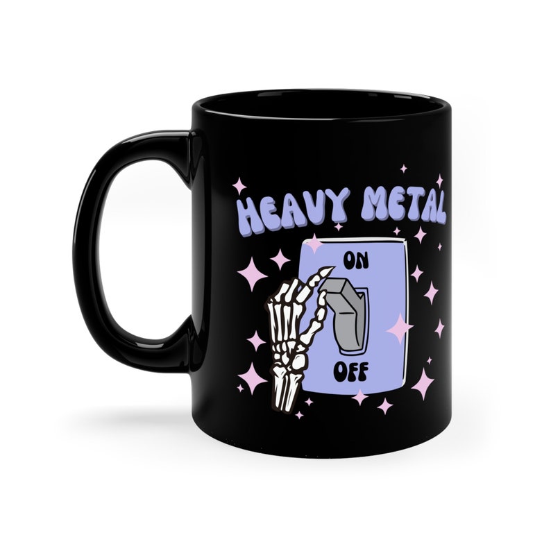 Heavy Metal 11oz Black Mug, Heavy Metal Mug, Metal Music Mug, Metalhead ...