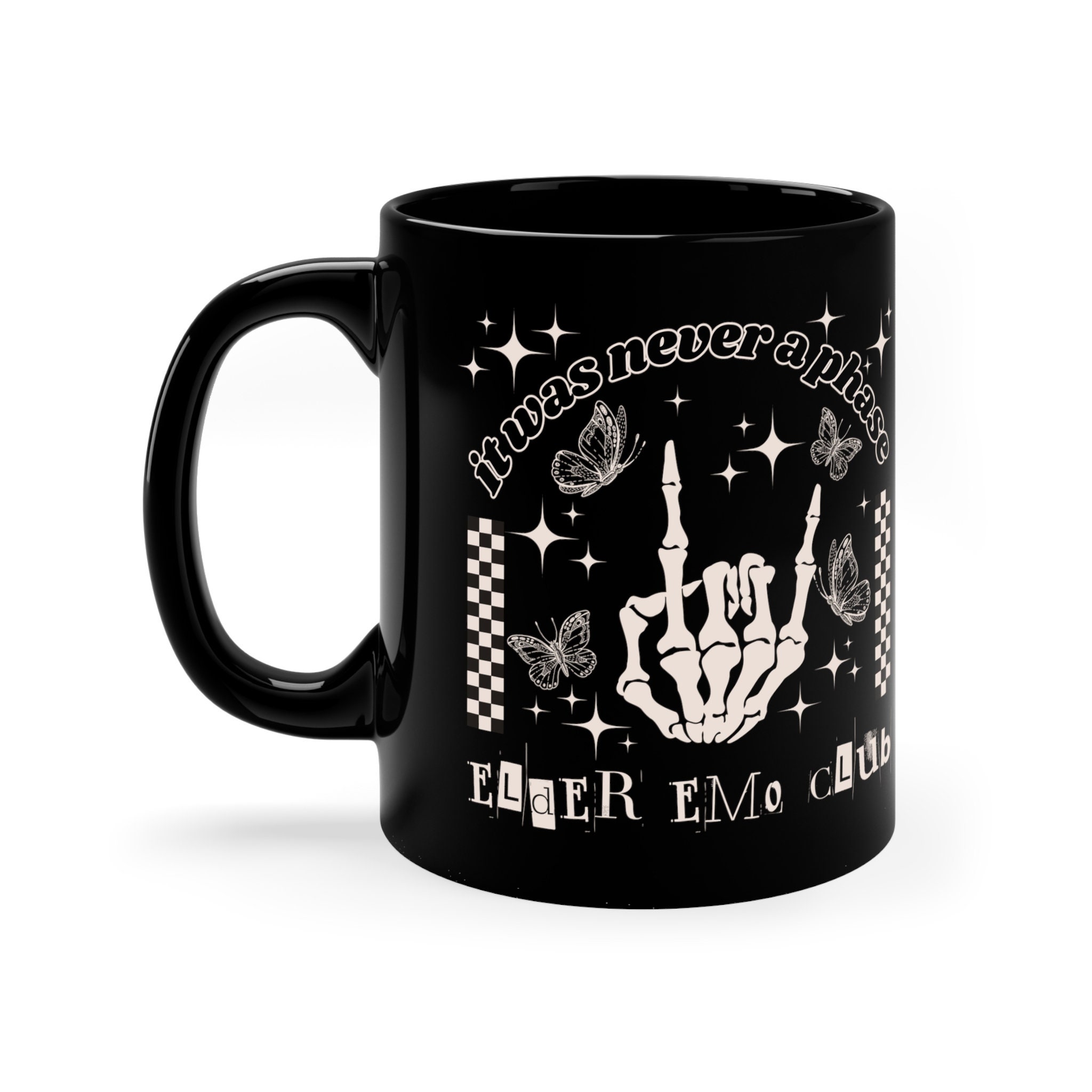 Emo 11oz Black Mug, Elder Emo Club Mug, Emo Gift, Gift for Emo, Elder ...