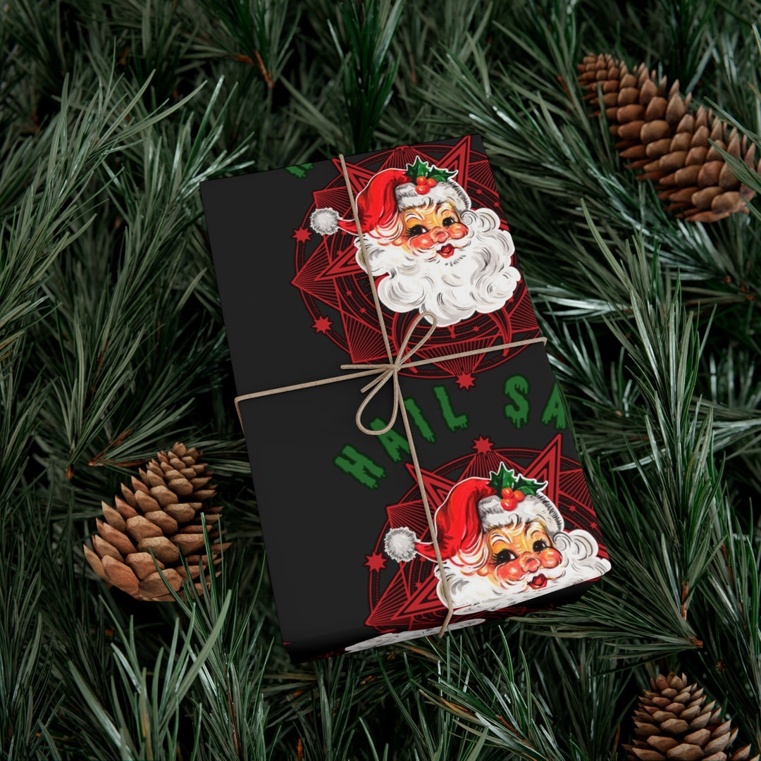 Hail Santa Gift Wrap Papers Emo Wrapping Paper Metalhead - Etsy