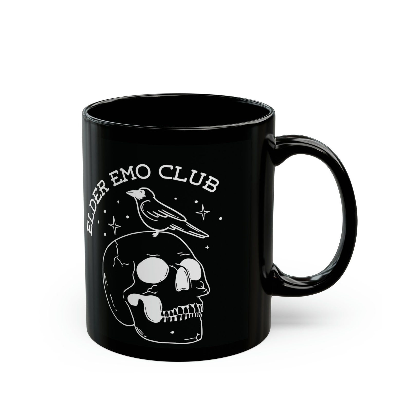 Elder Emo Club Black Mug (11oz, 15oz), Elder Emo Mug, Emo Mug, Emo Gift ...