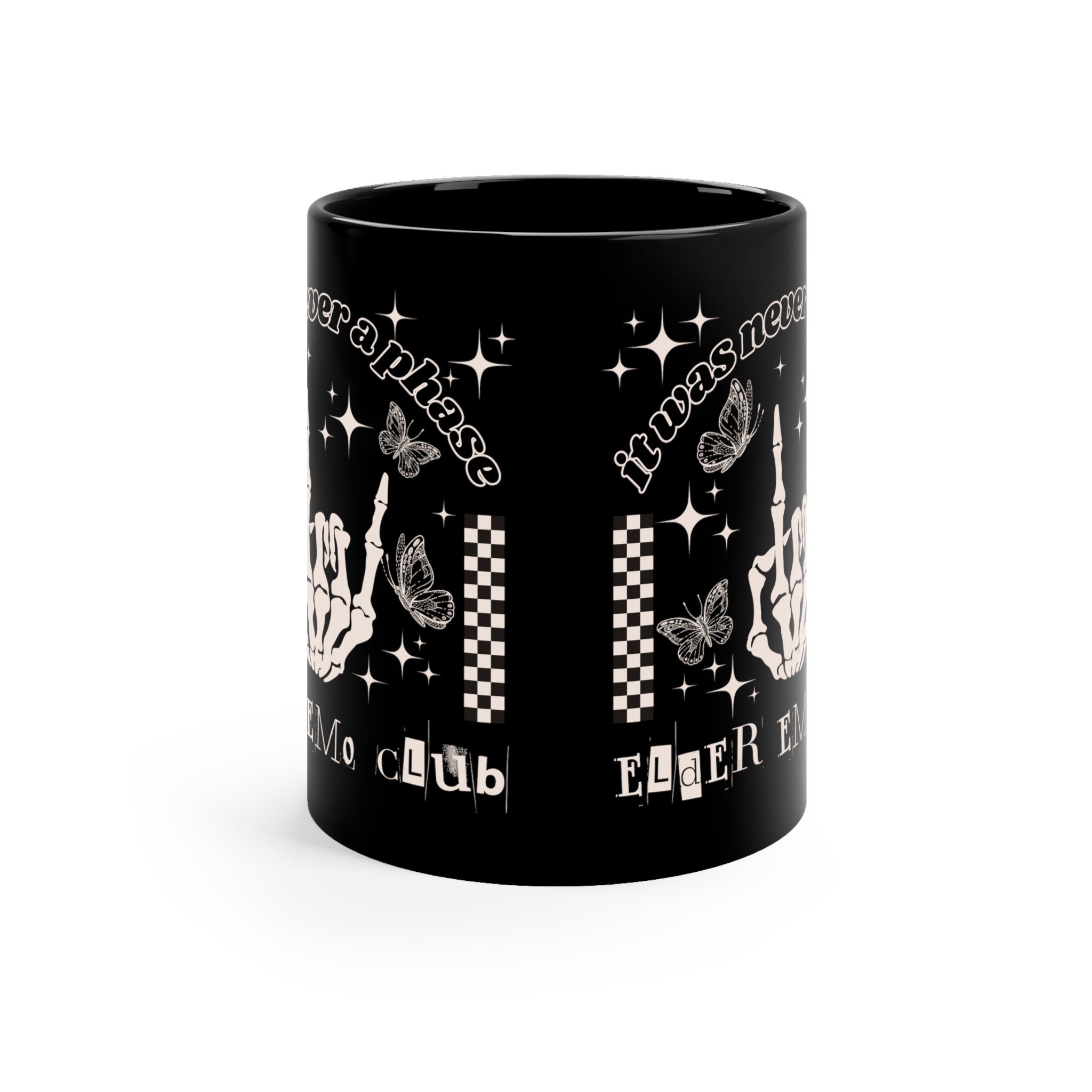 Emo 11oz Black Mug, Elder Emo Club Mug, Emo Gift, Gift for Emo, Elder ...