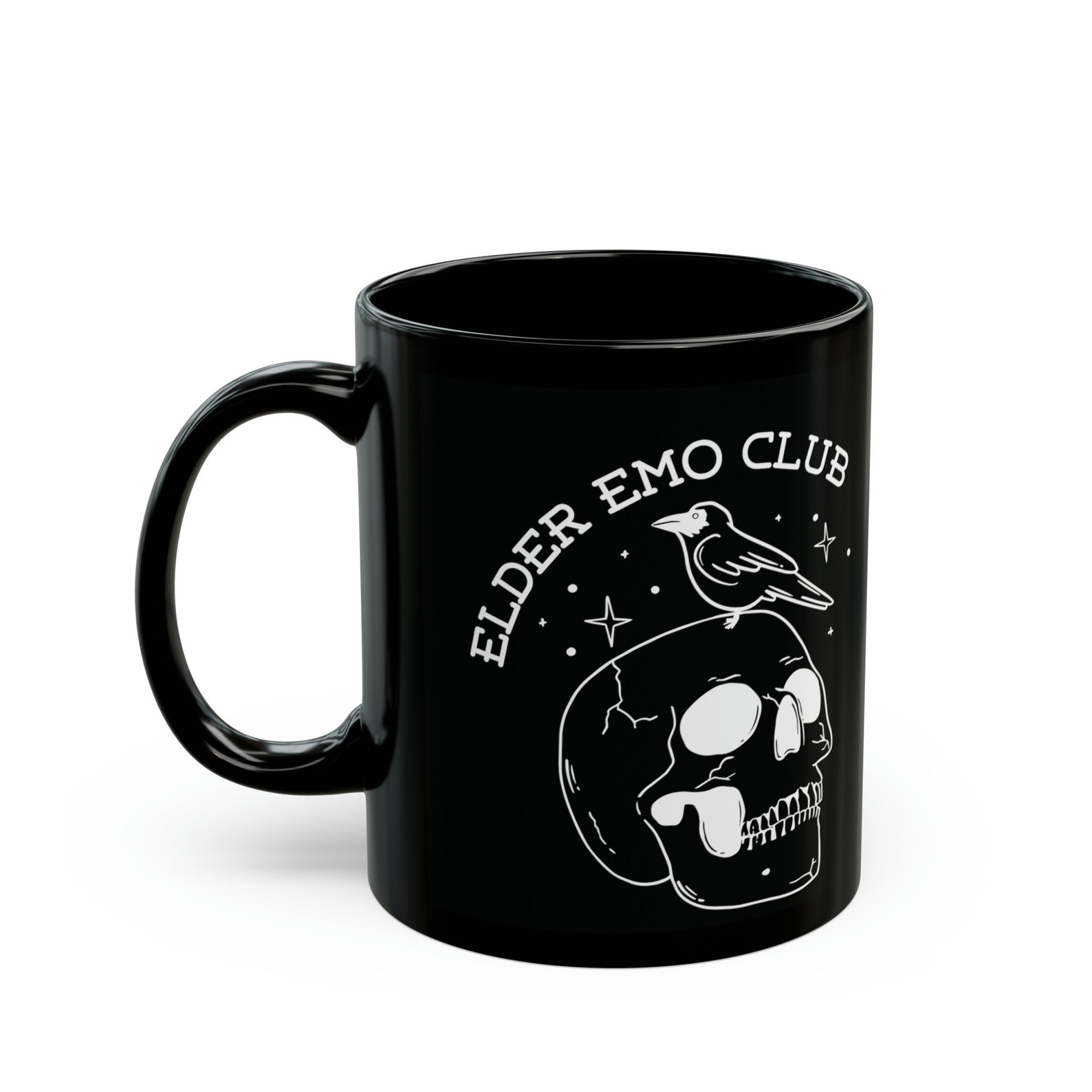 Elder Emo Club Black Mug (11oz, 15oz), Elder Emo Mug, Emo Mug, Emo Gift ...