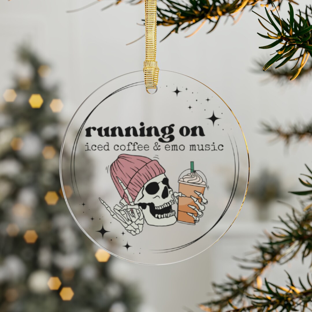 Iced Coffee and Emo Music Acrylic Ornaments, Emo Ornament, Emo Gift ...