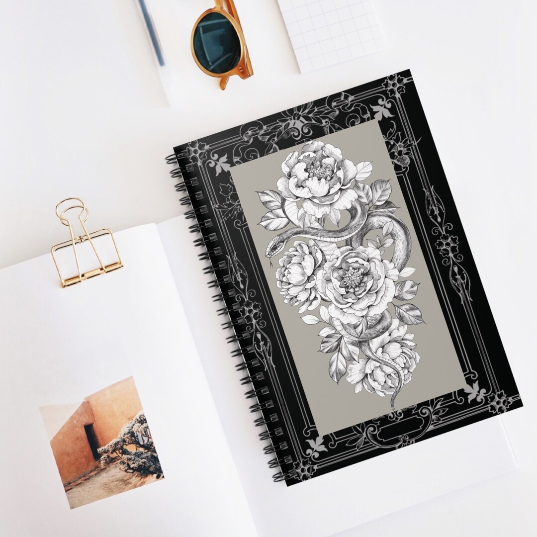 Gothic Spiral Notebook - Ruled Line, Gothic Notebook, Goth Notebook ...
