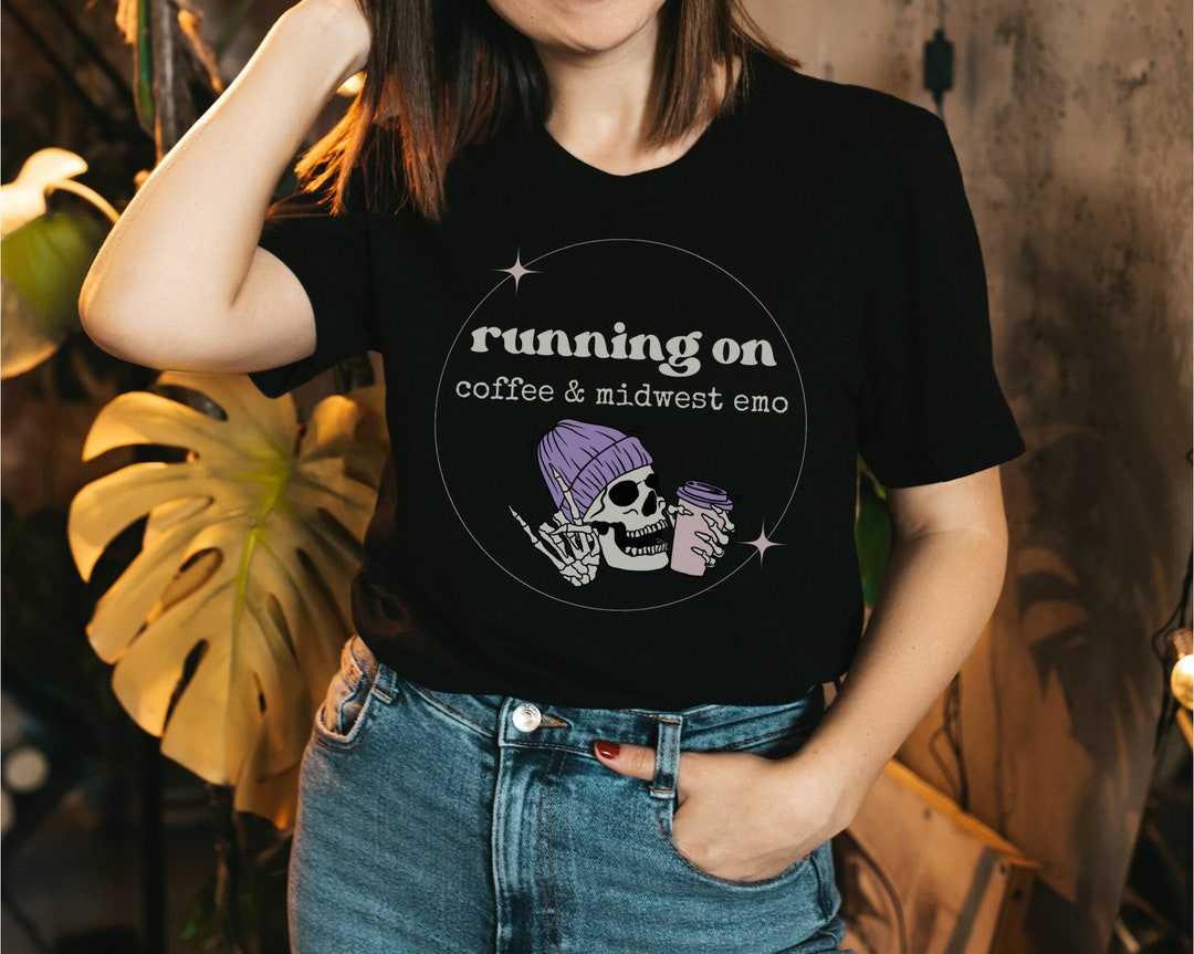 Camiseta Running on Coffee y Emo del Medio Oeste, camiseta Emo del ...