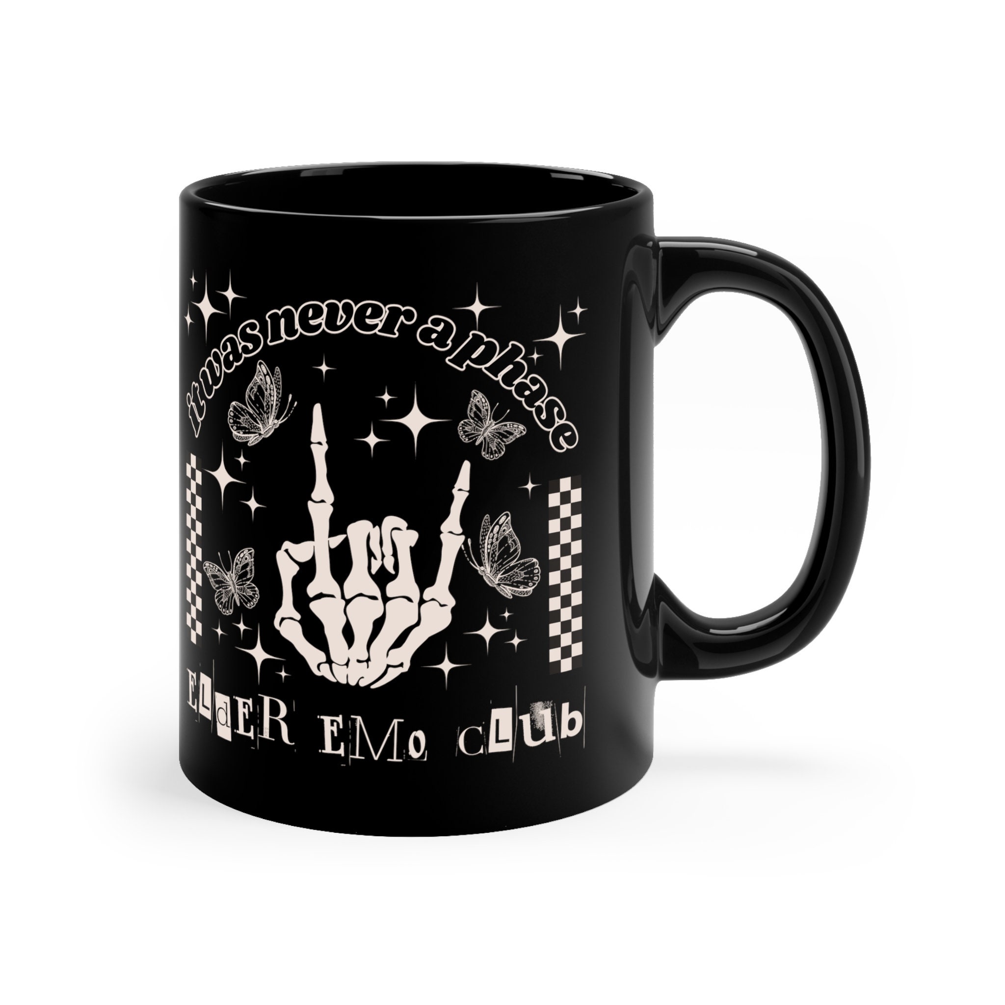 Emo 11oz Black Mug, Elder Emo Club Mug, Emo Gift, Gift for Emo, Elder ...