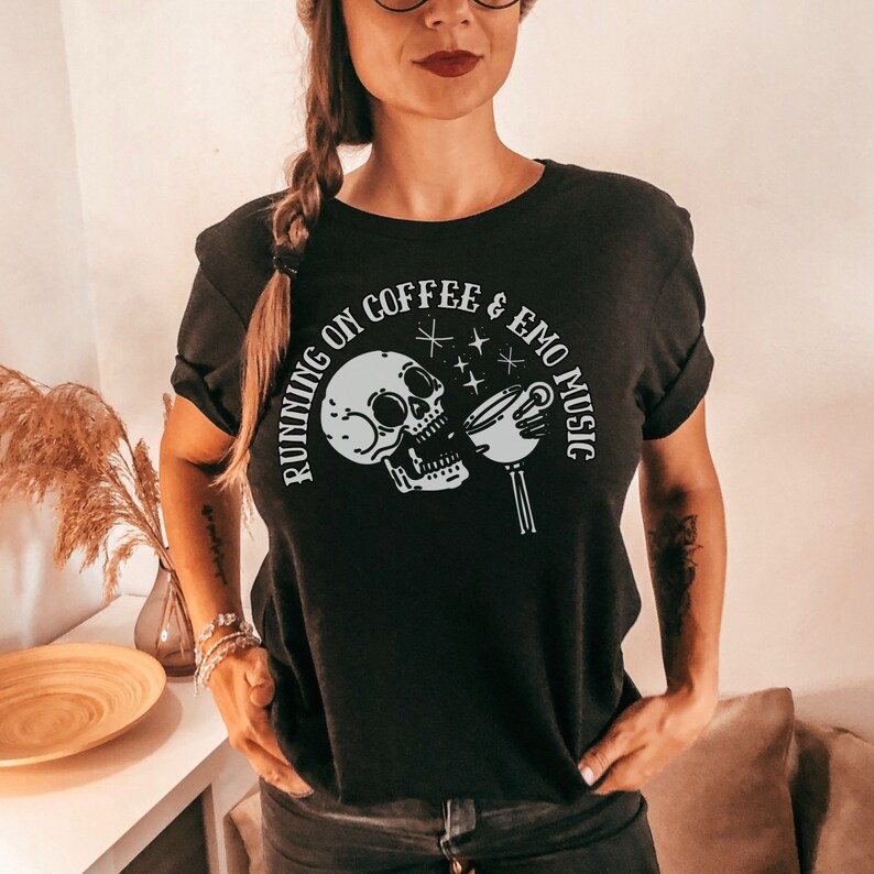 Running on Coffee and Emo Music Shirt, Elder Emo Shirt, Emo Shirt, Emo ...