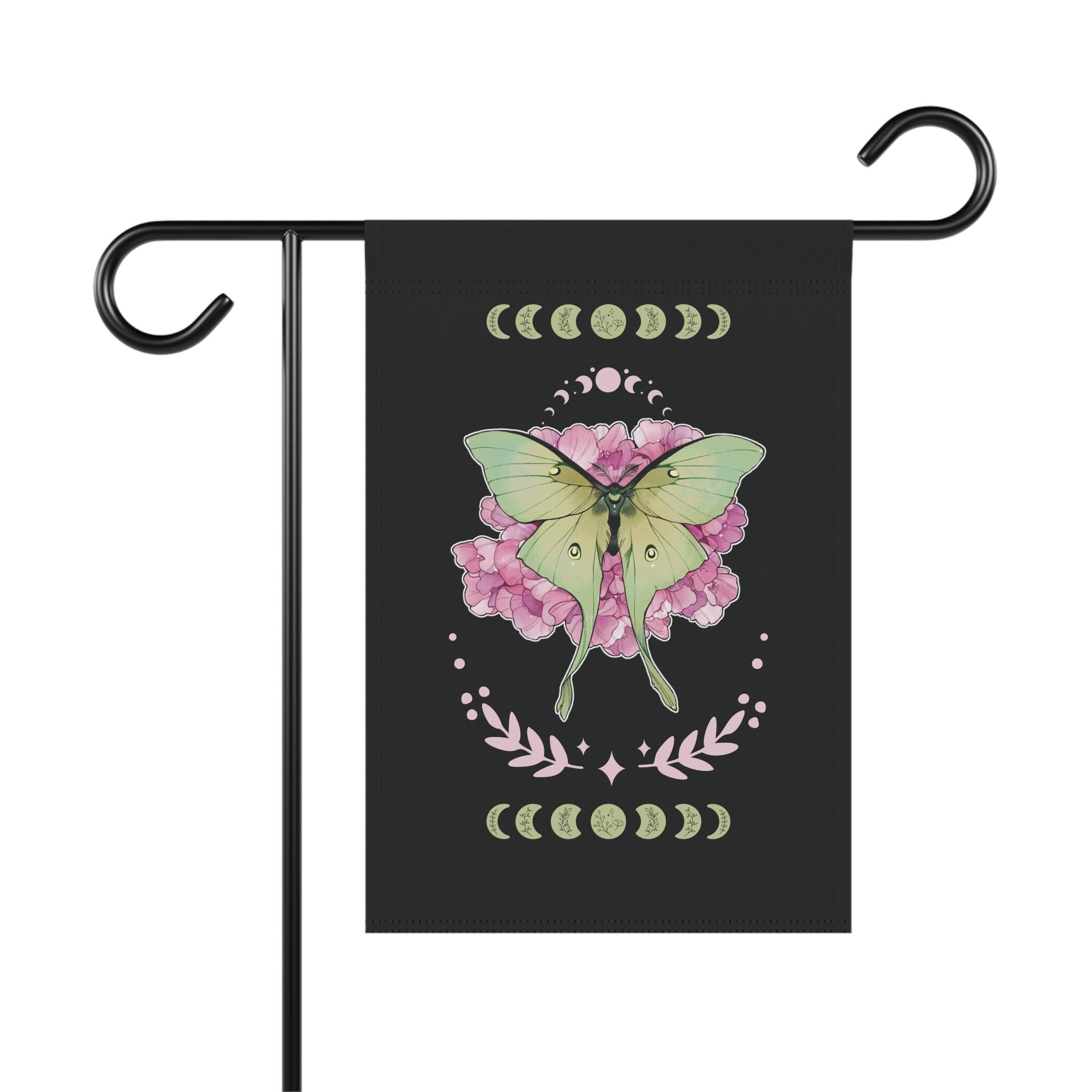 Luna Moth Garden, Moth Flag, Moth Garden Flag, Moth Decor, Gothic ...
