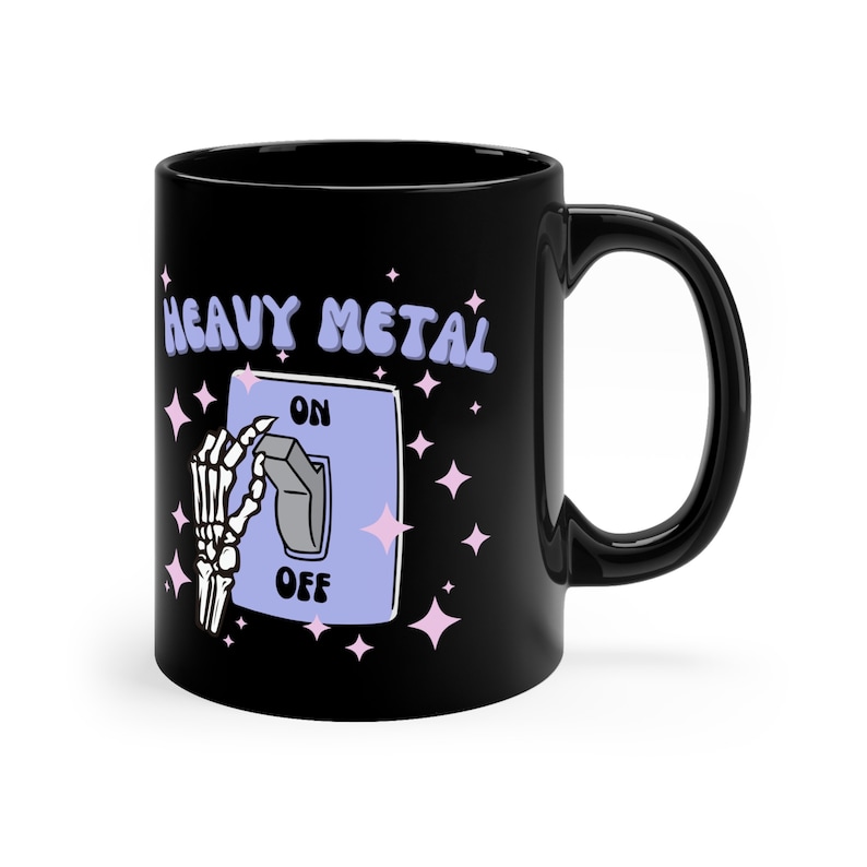 Heavy Metal 11oz Black Mug, Heavy Metal Mug, Metal Music Mug, Metalhead ...