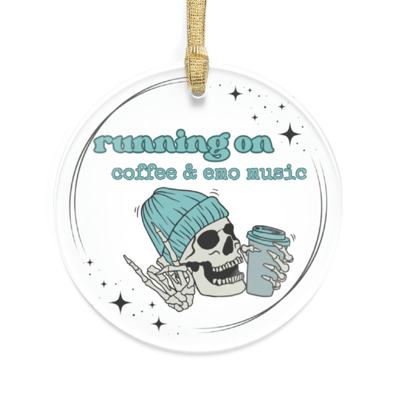 Running on Coffee and Emo Music Acrylic Ornaments, Elder Emo Ornaments ...