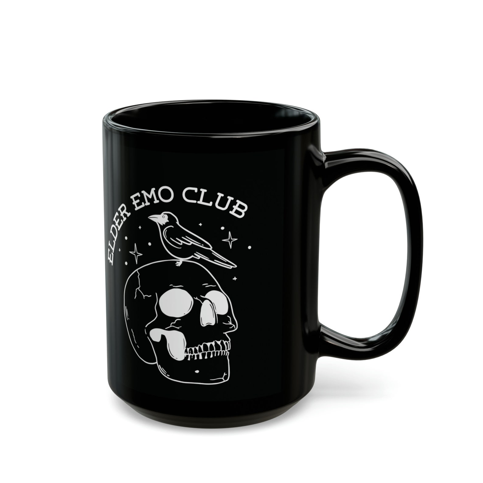 Elder Emo Club Black Mug (11oz, 15oz), Elder Emo Mug, Emo Mug, Emo Gift ...