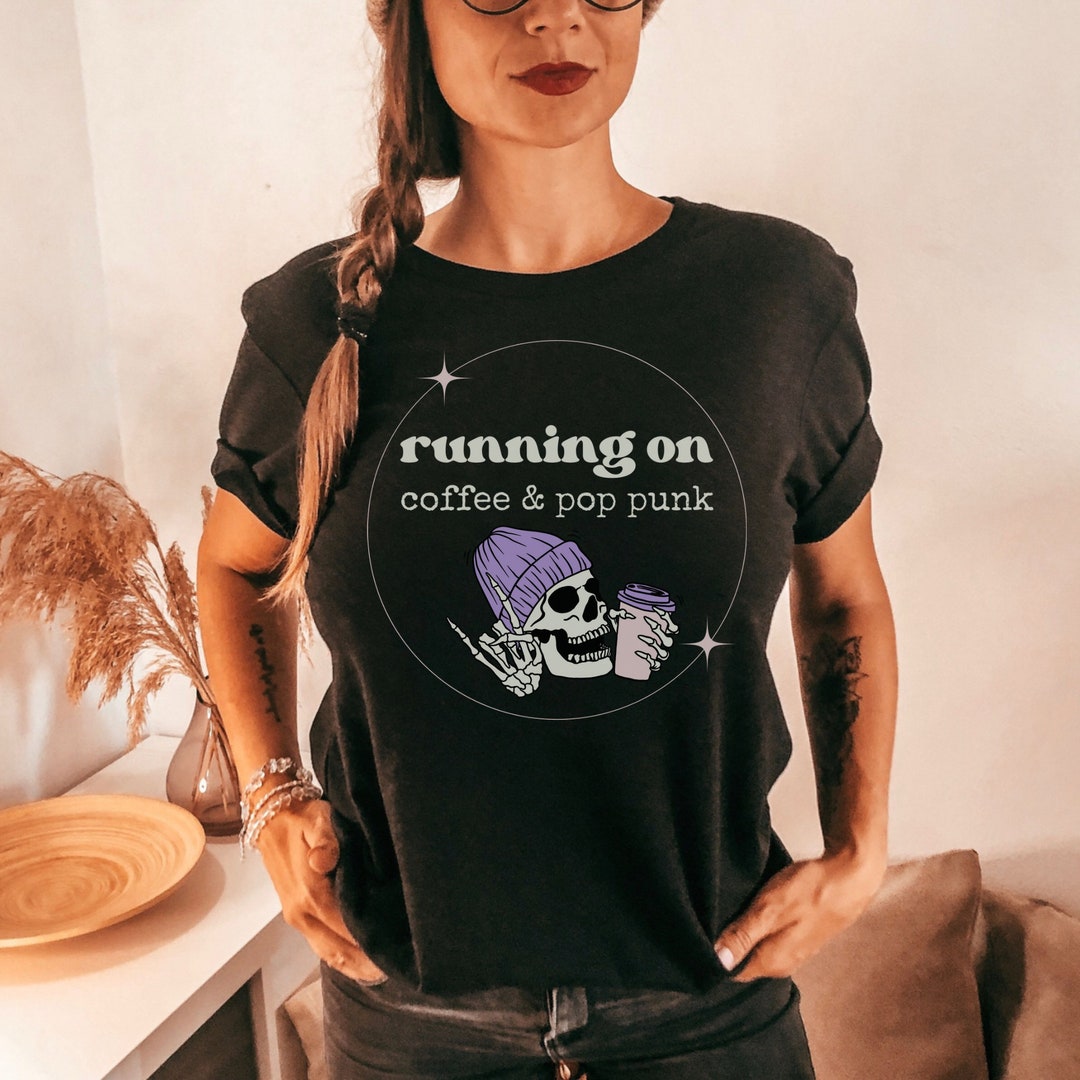 Running on Coffee and Pop Punk Shirt, Pop Punk Shirt, Emo Shirt, Punk ...