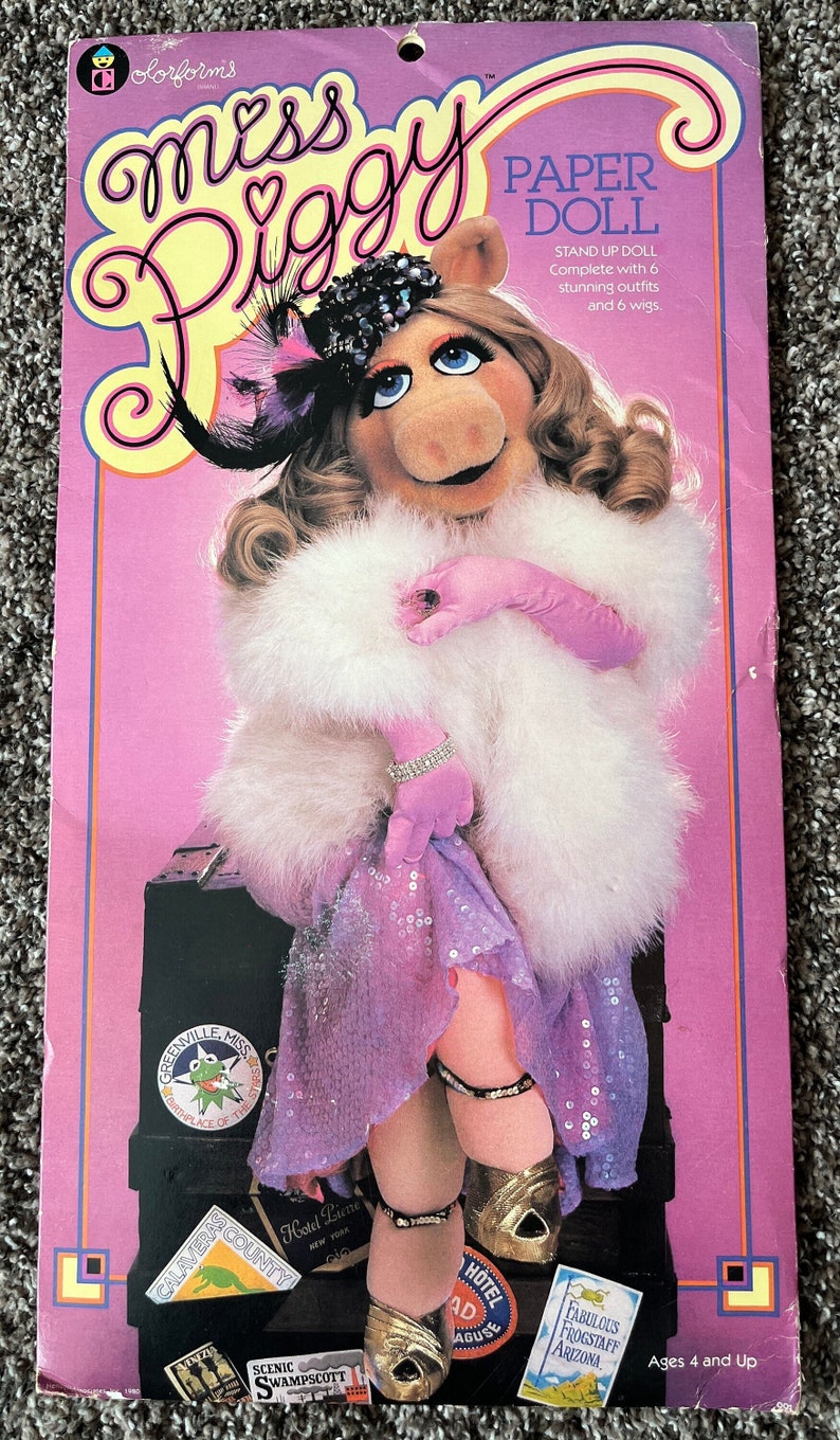 Vintage Colorforms Jim Henson's Muppets Miss Piggy Paper Stand up Doll ...