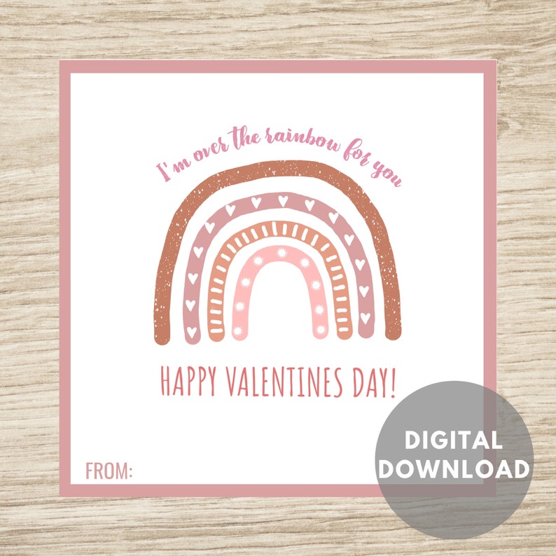 Rainbow Valentines Printables - Etsy